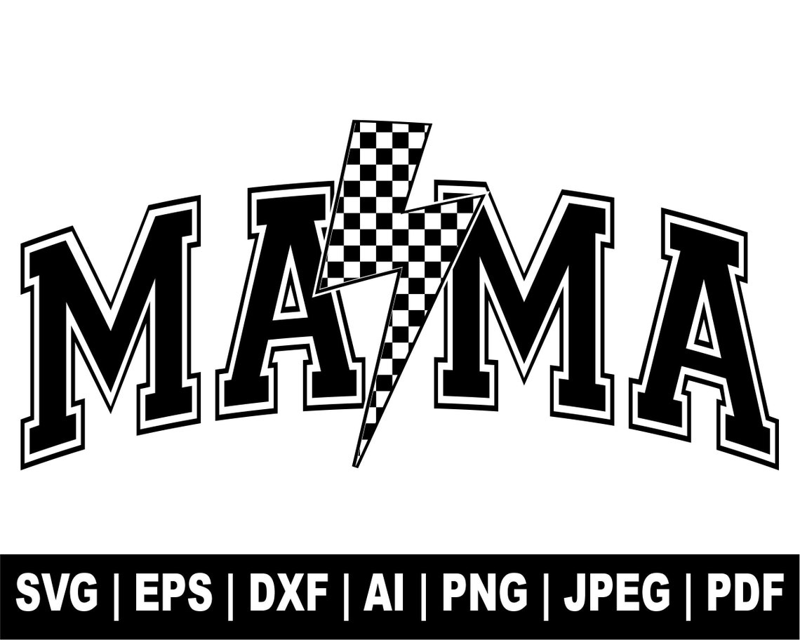 Mama Lightning Bolt Svg, Mother's Day Svg, Retro Mama Svg, Mama Svg ...