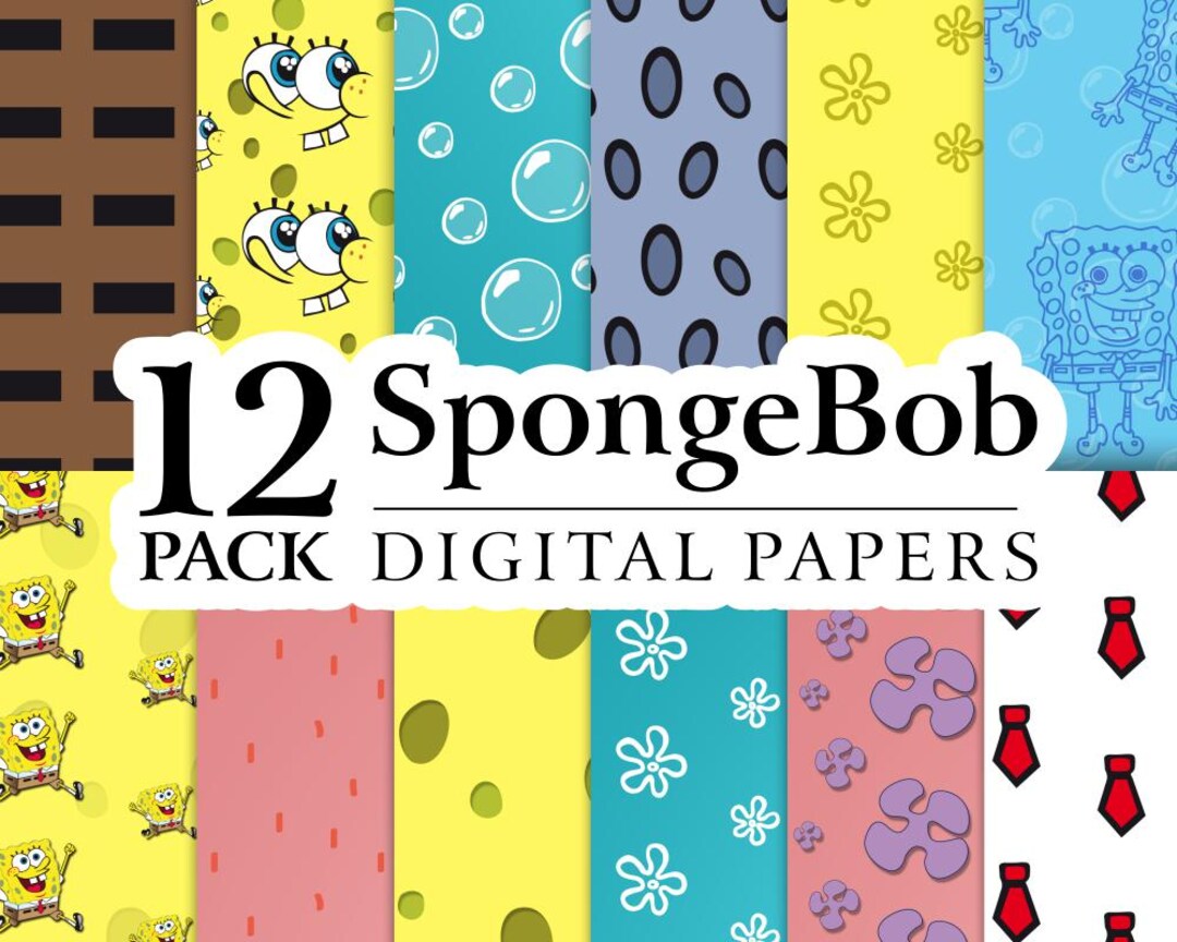 Spongebob Digital Paper, Minion Digital Paper, Spongebob Pattern ...