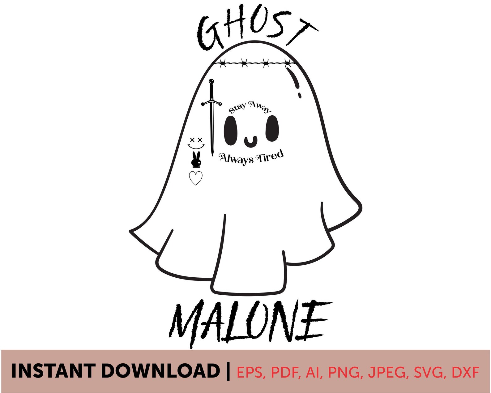 Ghost Malone Svg, Ghost Malone Svg, Funny Ghost Png, Halloween Svg ...