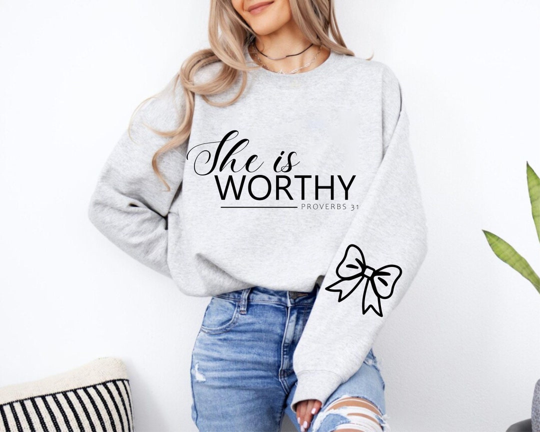 She is Worthy Bow Svg, Women's Christian Svg, Coquette Svg, Girly Faith ...