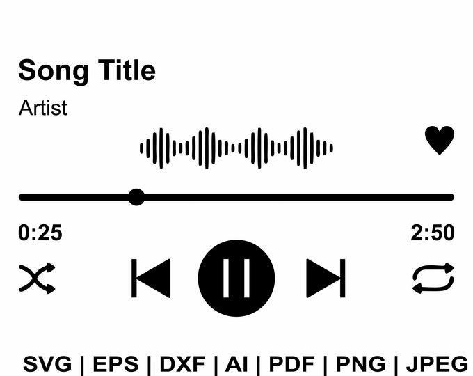 Music Player SVG, Audio Controls SVG, Music Player Buttons, Clipart ...