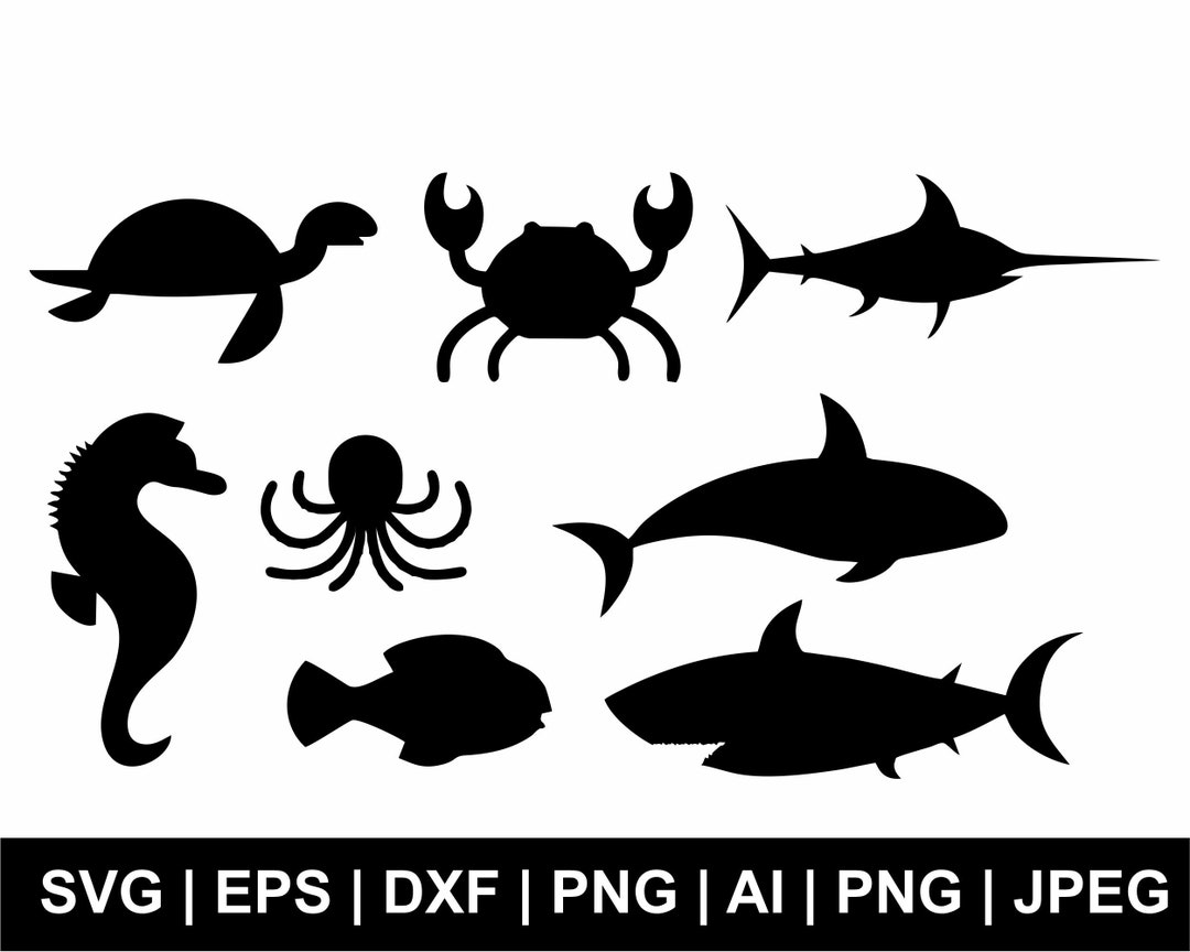 Sea Animal Svg, Animal Svg, Ocean Animal Svg, Sea Life Svg Svg, Sea ...