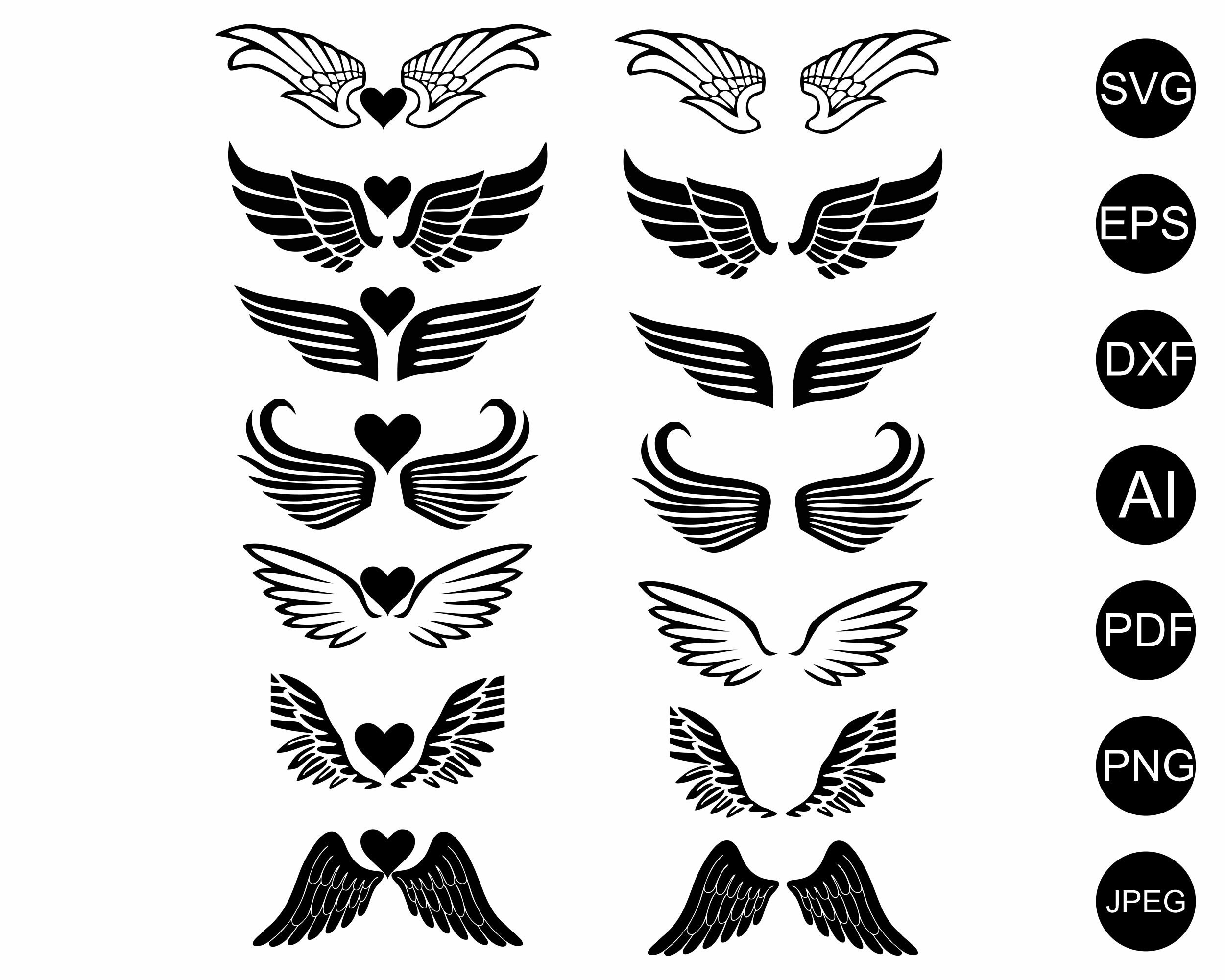 Angel Wings Svg Bundle Angel Wings Svg Wings Svg Heart - Etsy