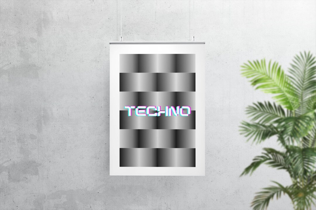 Techno - Printable Art - Instant Download, Techno Poster, Music Digital ...