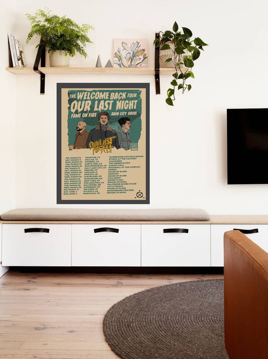 2023 Our Last Night Band The Welcome Back Tour Dates Poster LT sold by ...