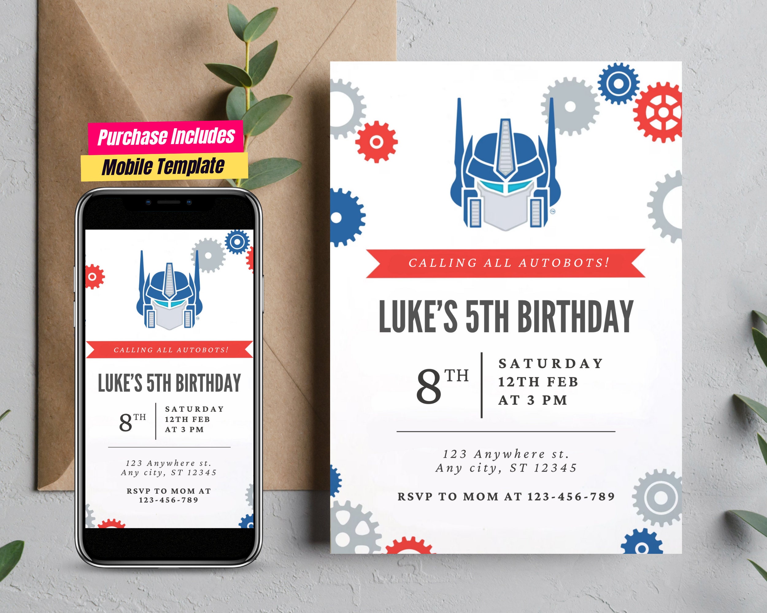 Transformers Inspired Gift Tags Customizable Autobot Decepticon Labels ...