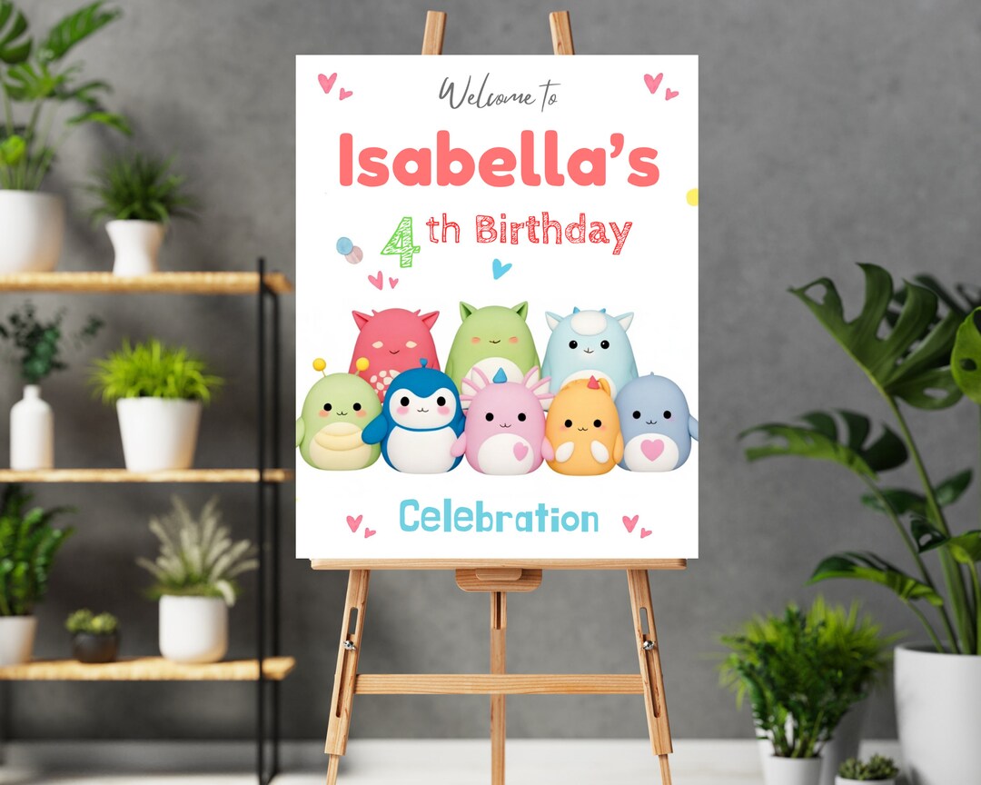 Welcoming Squishmallows Door Sign Squishmallows Themed Welcome Sign ...