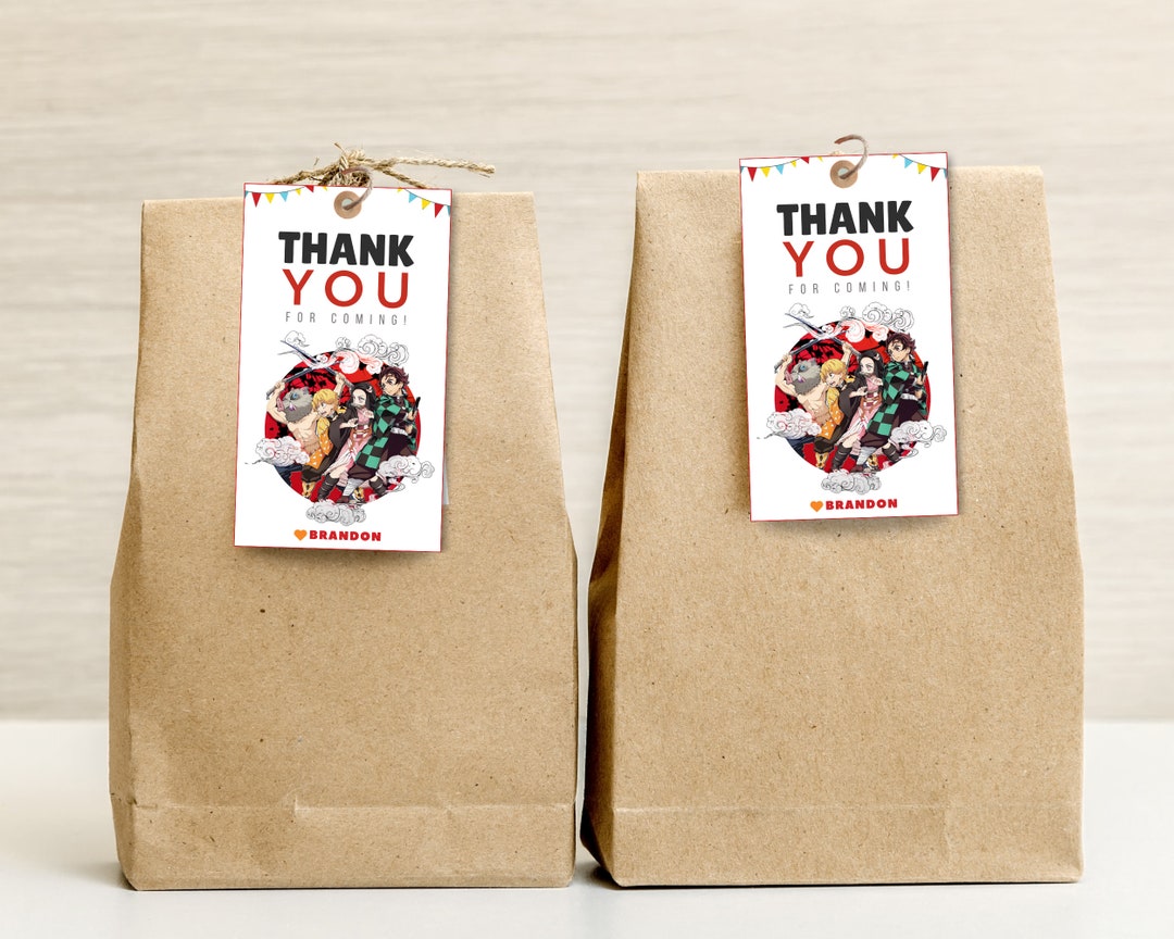 Demon Slayer Gift Tags Anime Themed Present Labels for Manga Fans Demon ...