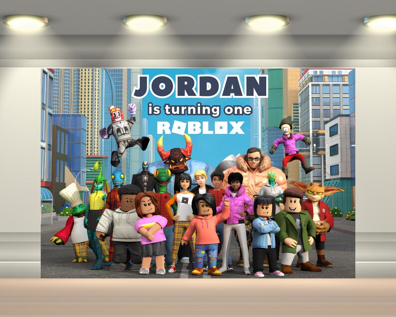 Roblox Banner Roblox Kids Birthday Personalised Banner Personalised ...