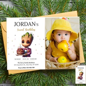 Groot Birthday Invitation Template, Printable Birthday Party Invitation ...