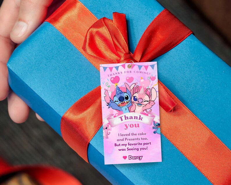 Editable Lilo & Stitch Thank You Tags Diy Stitch Thank You Tag Lilo ...
