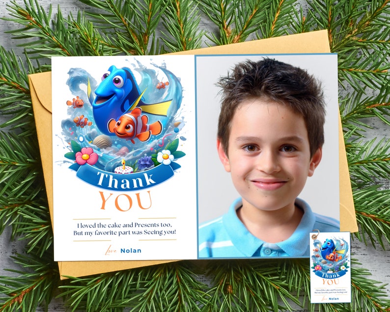 Finding Nemo Thank You Card Underwater Theme Thank You Card Finding ...