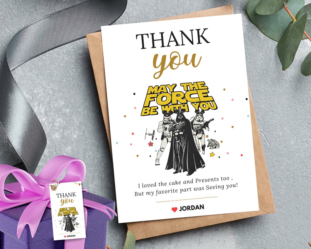 Star Wars Themed Thank You Notes May the Force Be With You Thank You ...