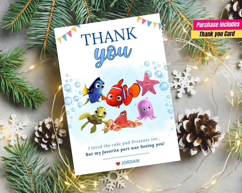 Printable Nemo Birthday Invitation Dory Invite Under The Sea Party