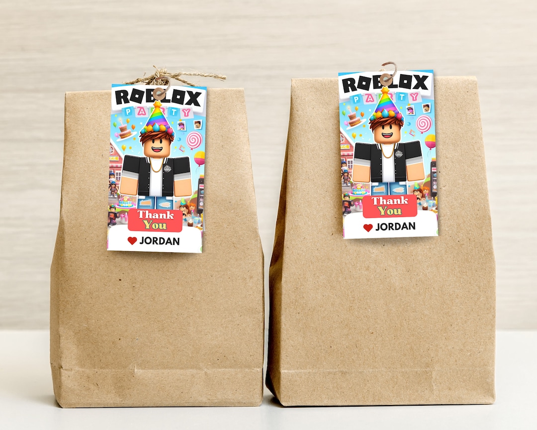 Roblox Birthday Tag Printable Roblox Thank You Tag Template Printed ...