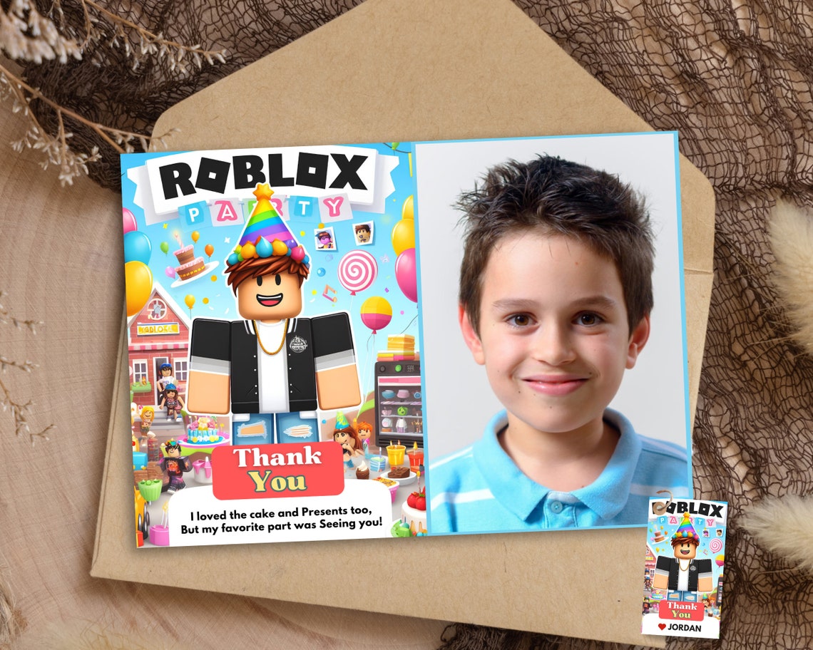 Roblox Birthday Tag Printable Roblox Thank You Tag Template Printed ...