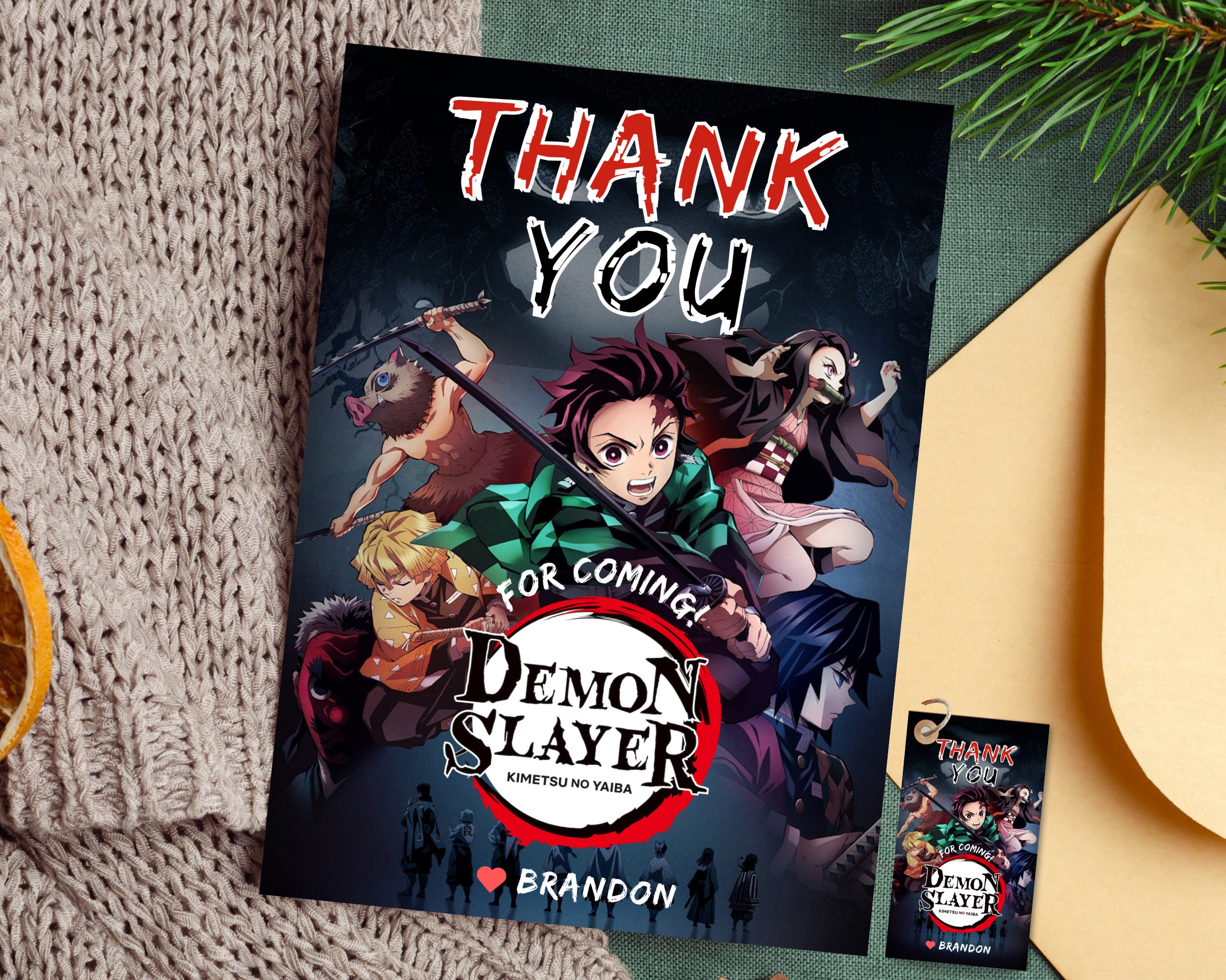 Demon Slayer Gift Tags Anime Themed Present Labels for Manga Fans Demon ...