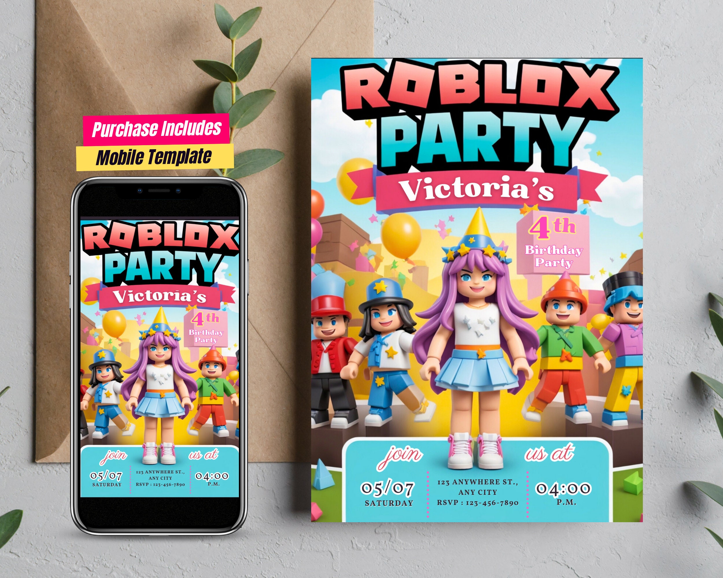 Custom Roblox Themed Gift Tags for Girls Printable Girl's Roblox Thank ...