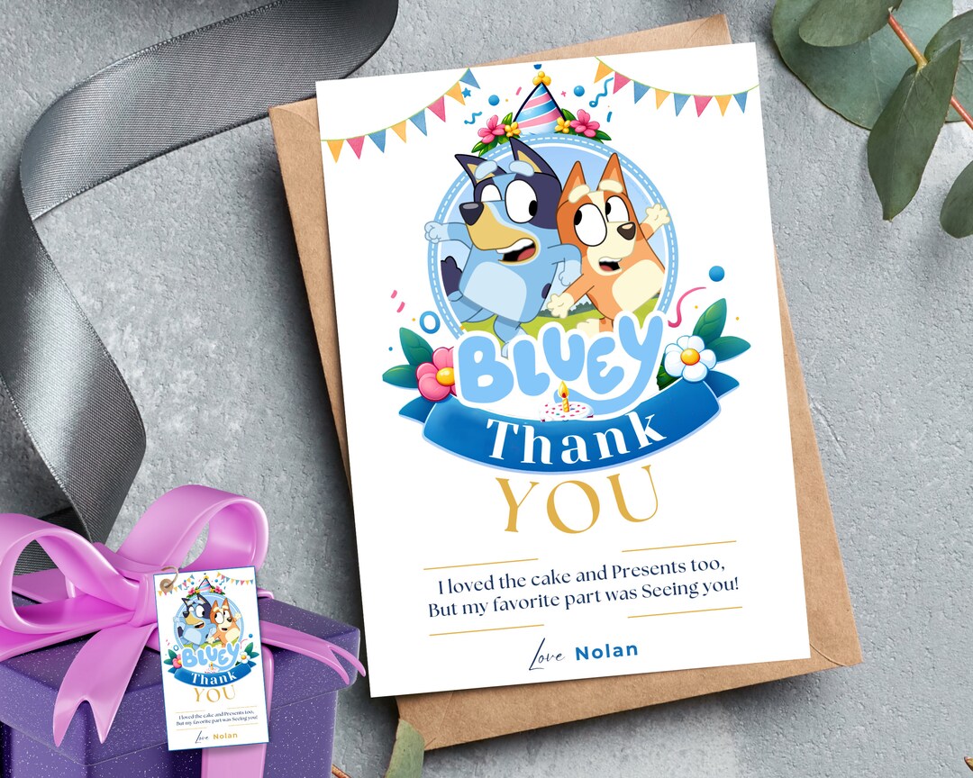 Blue Dog Thank You Cards Blue Dog Thankyou for Coming to My Party ...