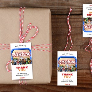 Personalised Roblox Kid Invitation and Thank You Tag Roblox Thanks for ...