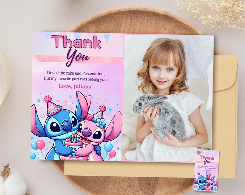 Lilo And Stitch Thank You Cards Personalised Stitch Thank You For Coming