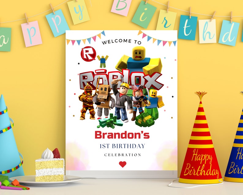 Roblox Birthday Banner, Roblox Birthday Card, Roblox Digital Download ...