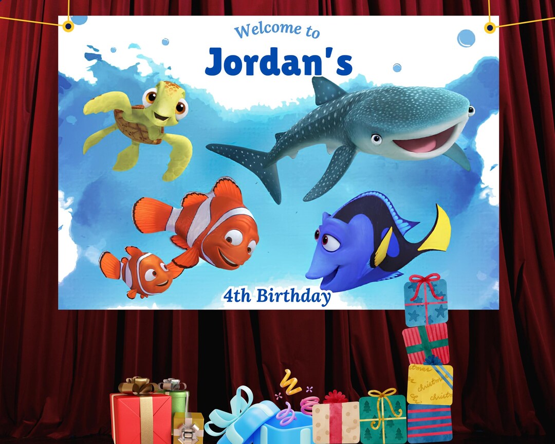 Finding Nemo Welcome Banner Adorable Underwater Theme Nemo Birthday ...