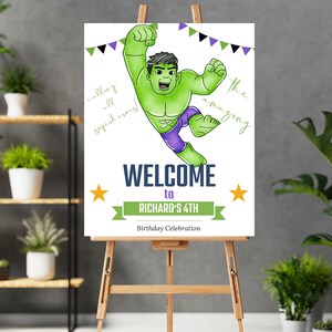 The Incredible Hulk Welcome Birthday Card Instant Download Canva ...