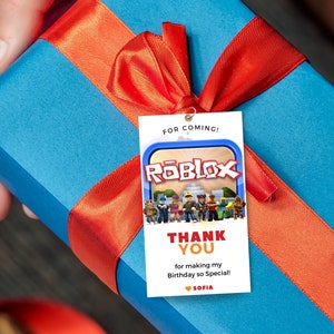 Personalised Roblox Kid Invitation and Thank You Tag Roblox Thanks for ...