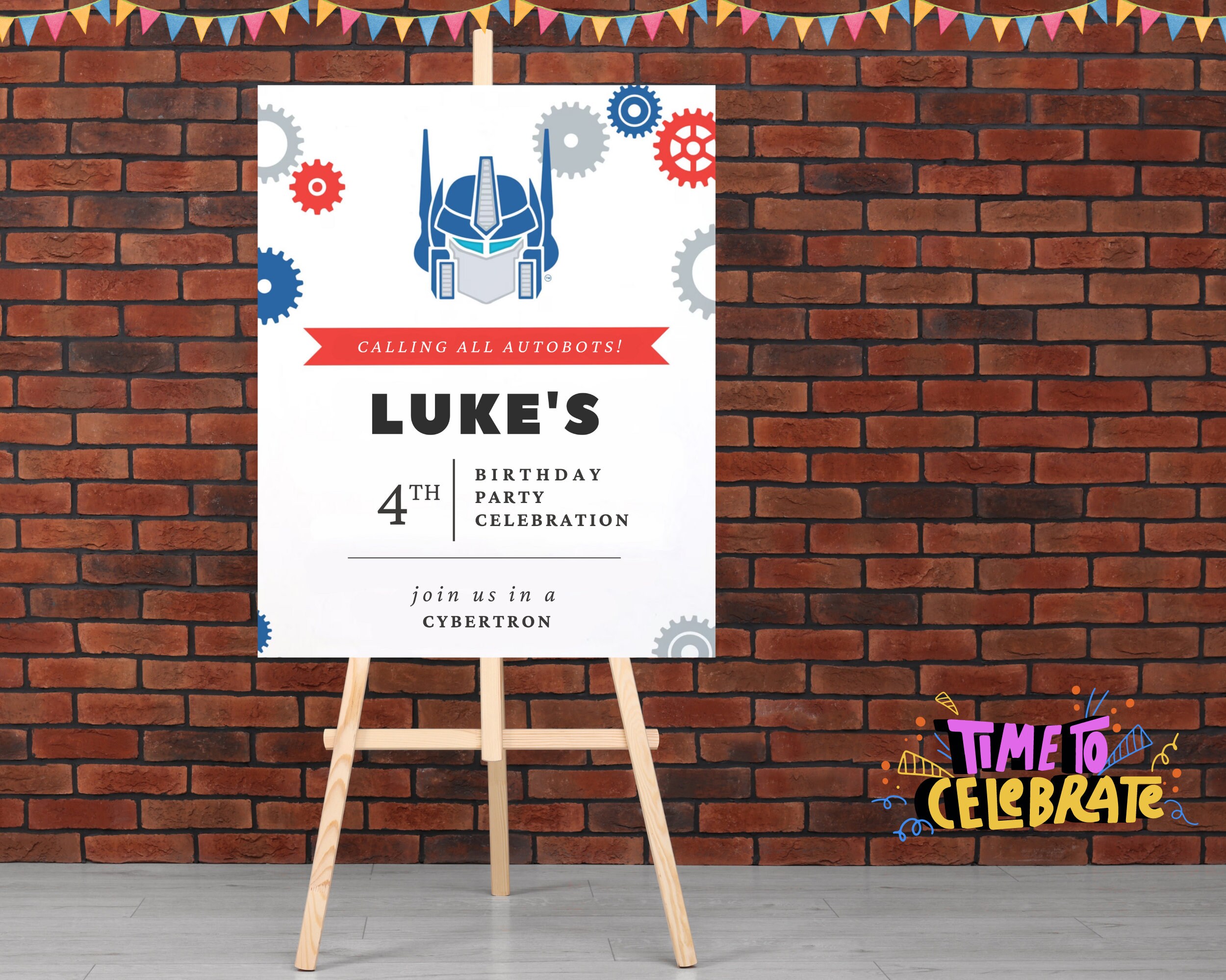 Transformers Welcome Sign Optimus Prime Welcome Card Autobot Entrance ...