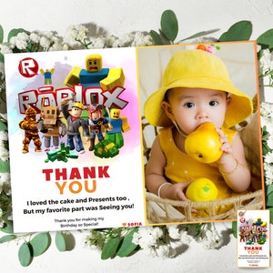 Roblox Photo Thank You Card Instant Download Roblox Thank You Cards ...