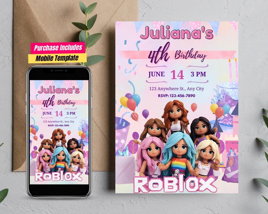 Roblox Party Sign for Girls Roblox Welcome Sign for Girls Colorful ...