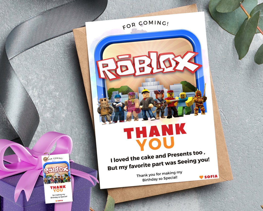 Editable Roblox Thank You Party Cards Roblox Thank You Party Stickers ...