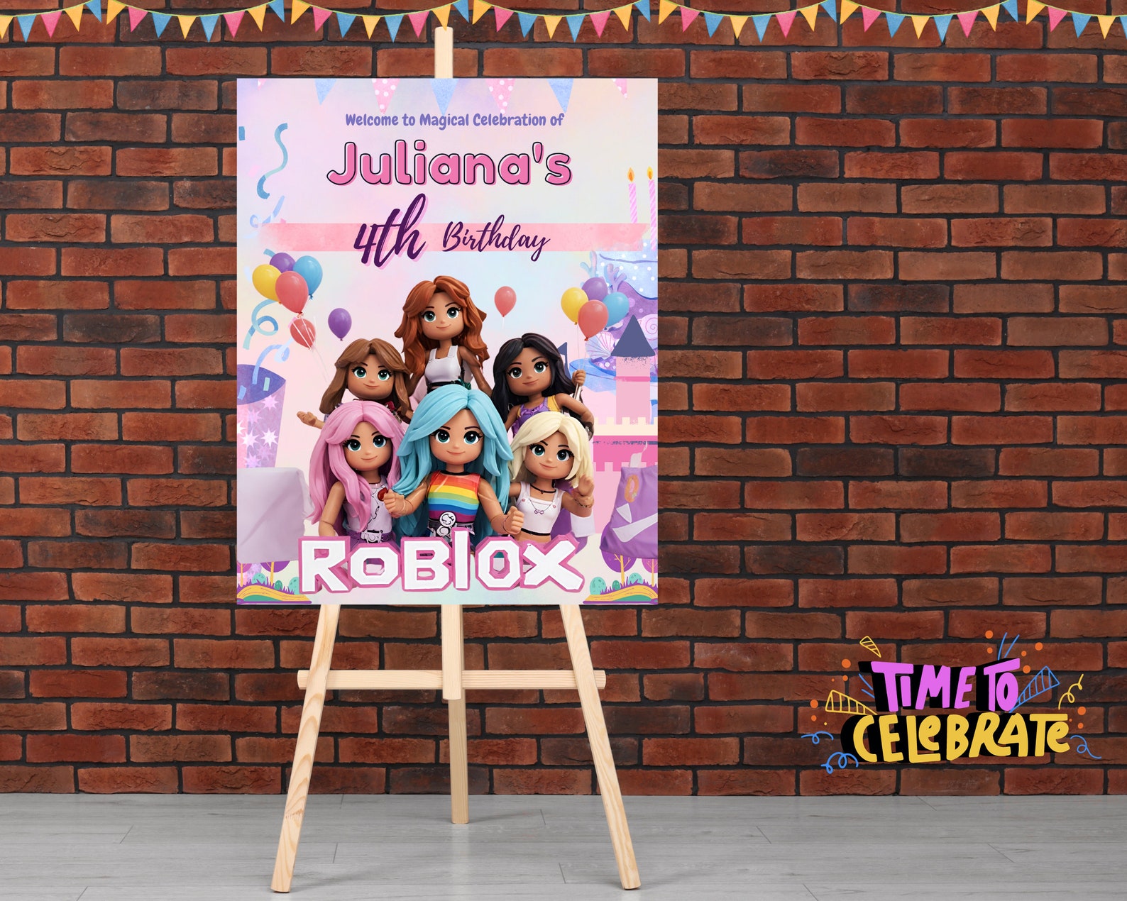 Roblox Party Sign for Girls Roblox Welcome Sign for Girls Colorful ...