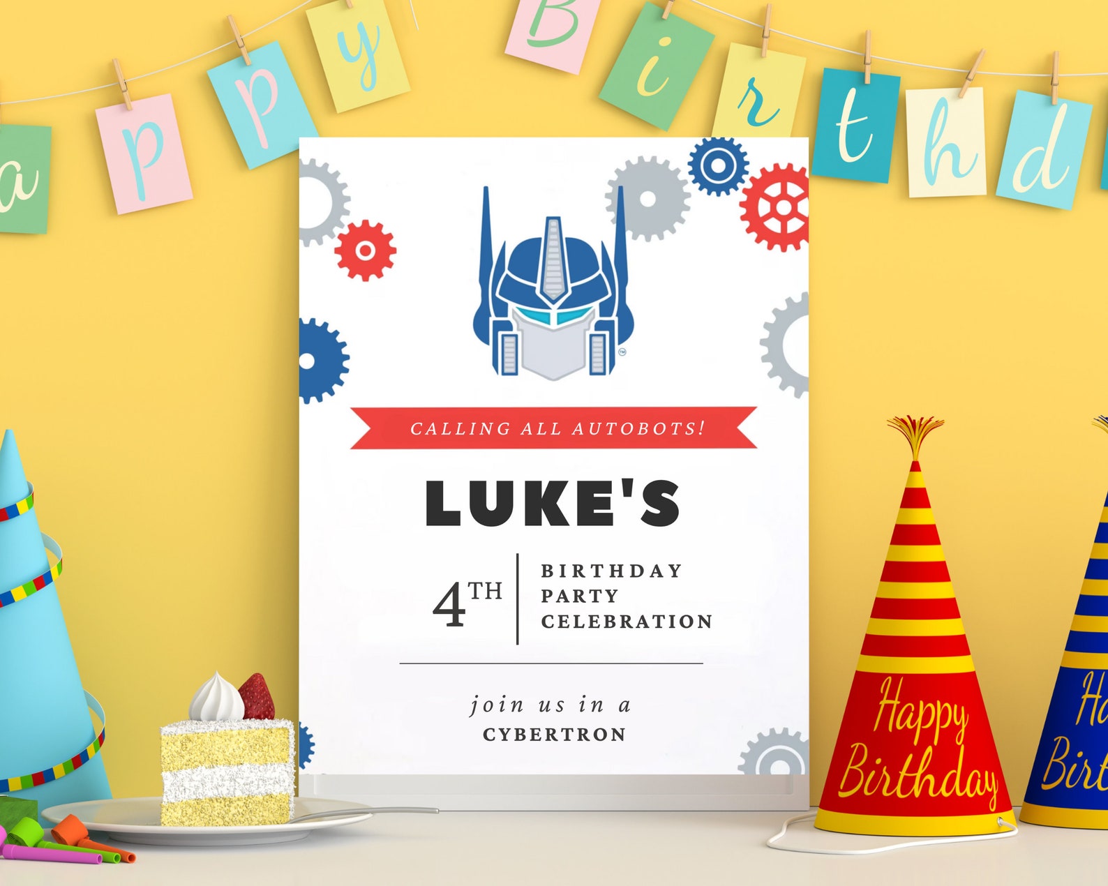 Transformers Welcome Sign Optimus Prime Welcome Card Autobot Entrance ...