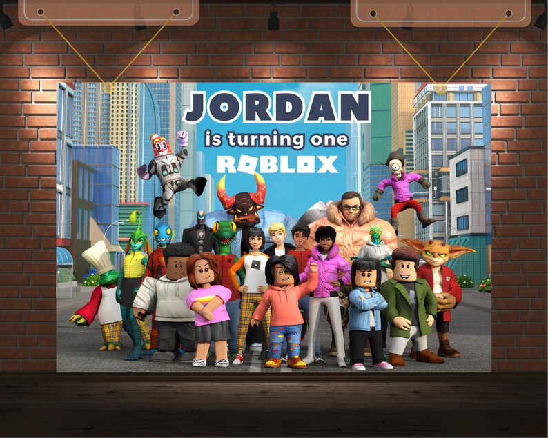 Roblox Banner Roblox Kids Birthday Personalised Banner Personalised ...
