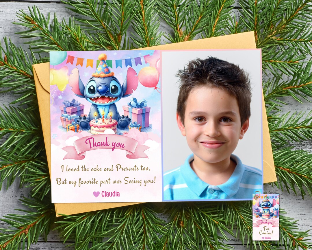 Stitch Photo Thank You Card Instant Download Stitch Thank You Cards ...