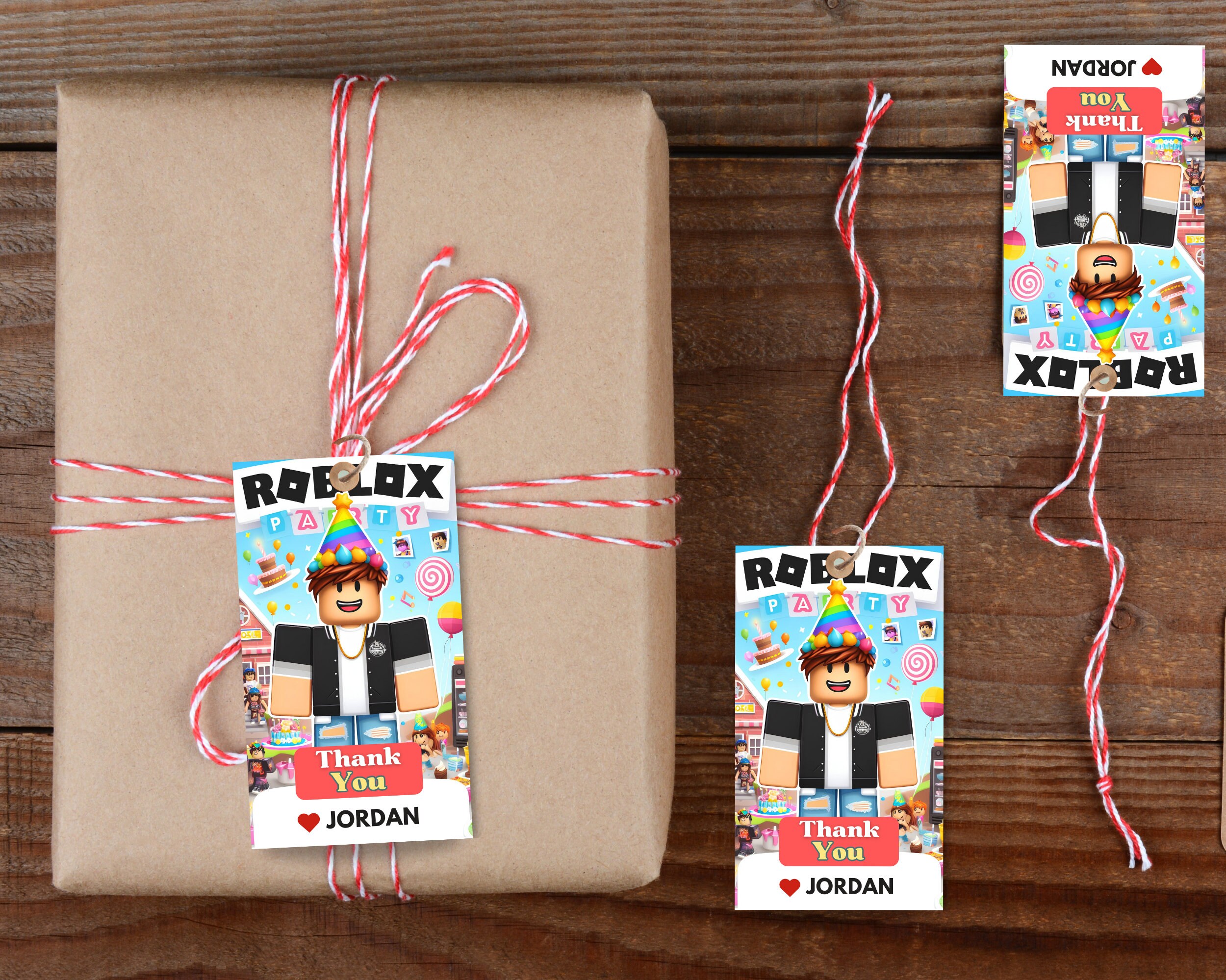Roblox Birthday Tag Printable Roblox Thank You Tag Template Printed ...