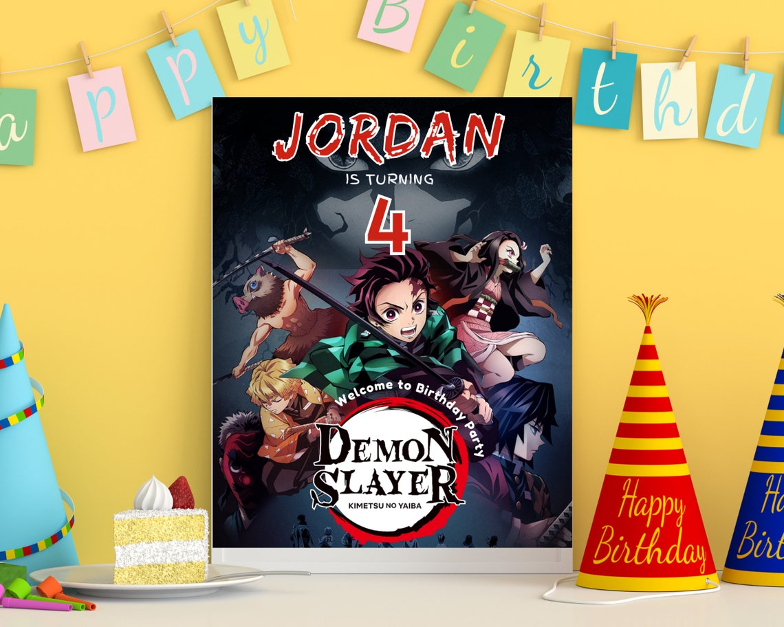 Printable Anime Birthday Invitation Demon Slayer Birthday Party ...