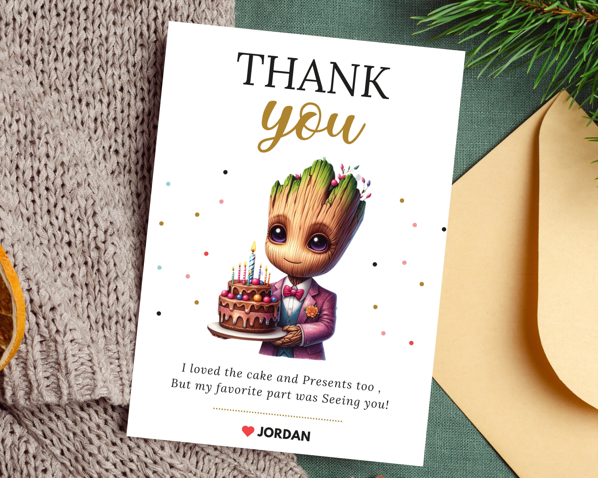 Groot Birthday Invitation Template, Printable Birthday Party Invitation ...
