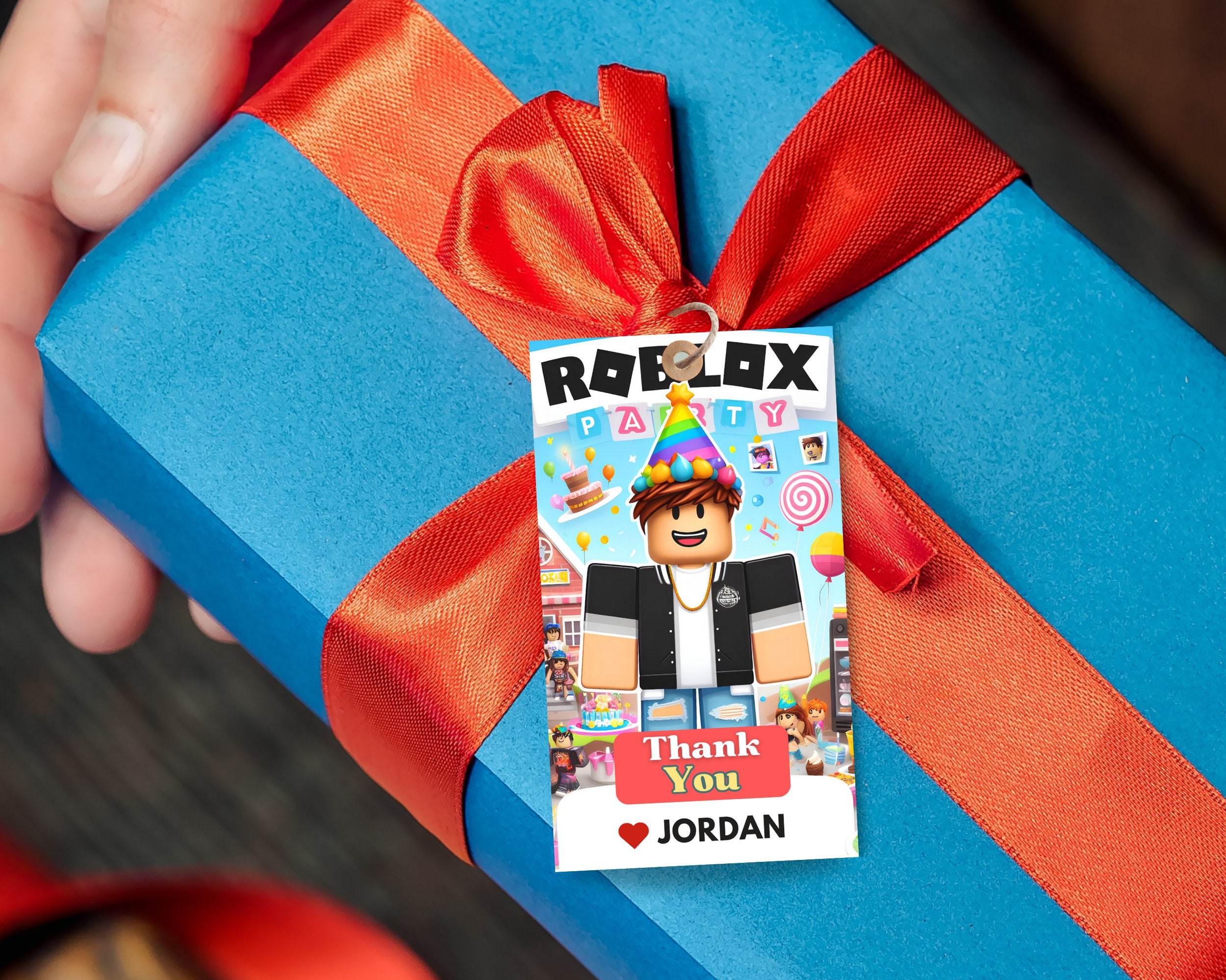 Roblox Birthday Tag Printable Roblox Thank You Tag Template Printed ...
