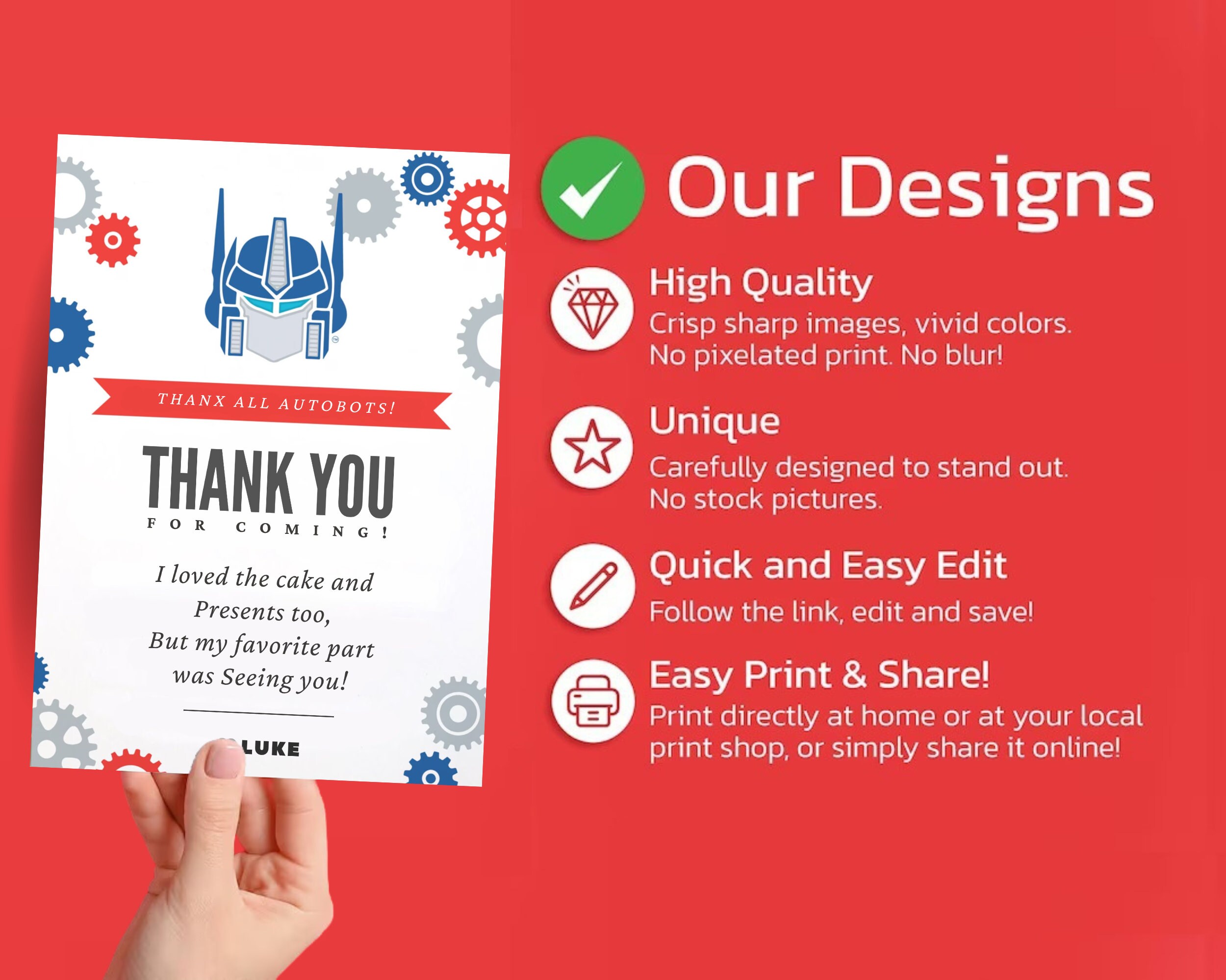 Transformers Inspired Gift Tags Customizable Autobot Decepticon Labels ...