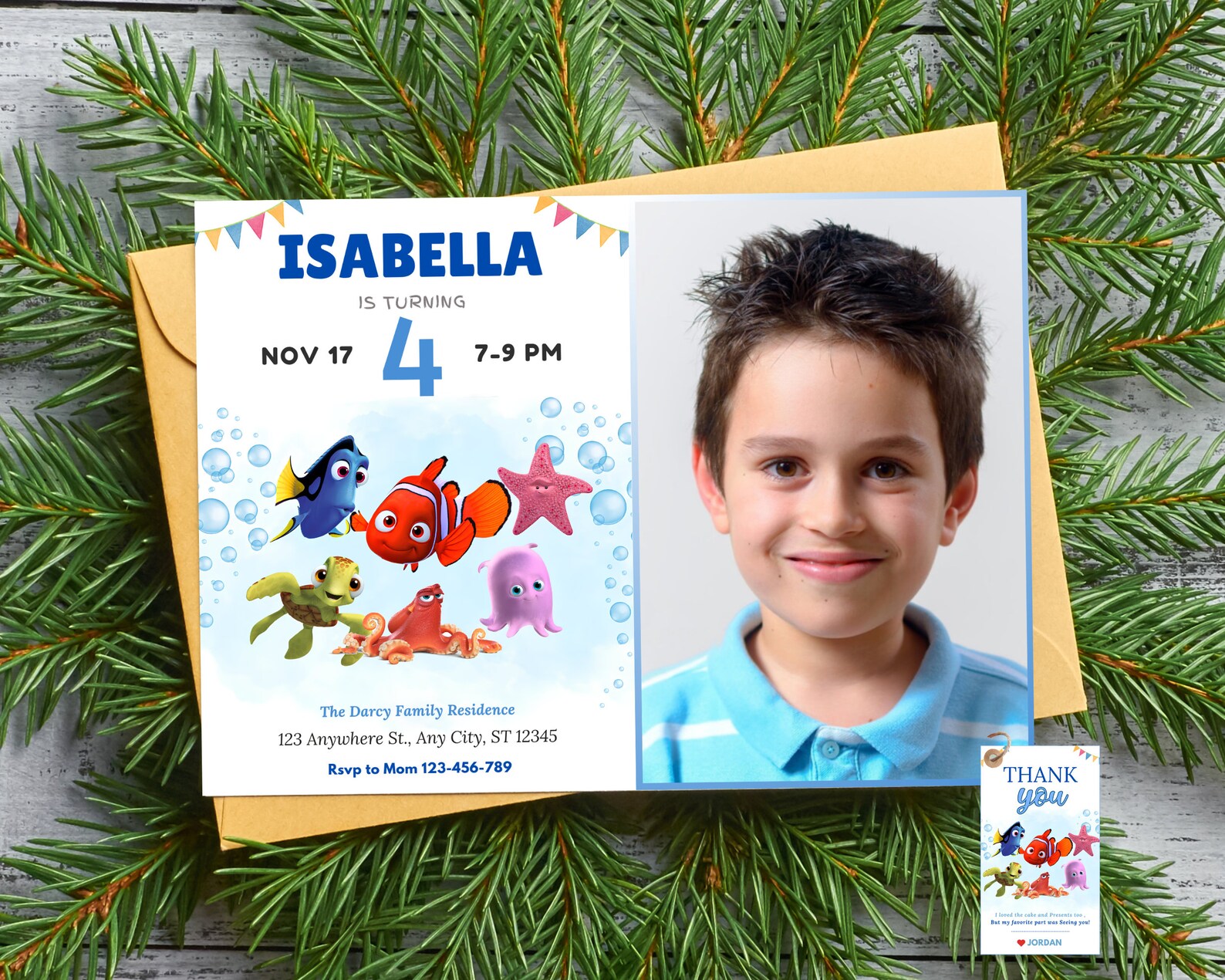 Printable Nemo Birthday Invitation, Dory Invite, Under the Sea Party ...