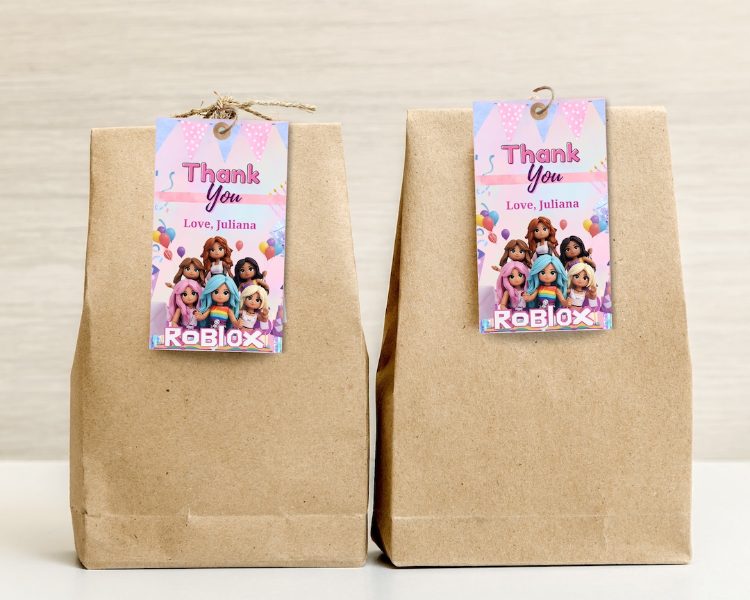 Custom Roblox Themed Gift Tags for Girls Printable Girl's Roblox Thank ...
