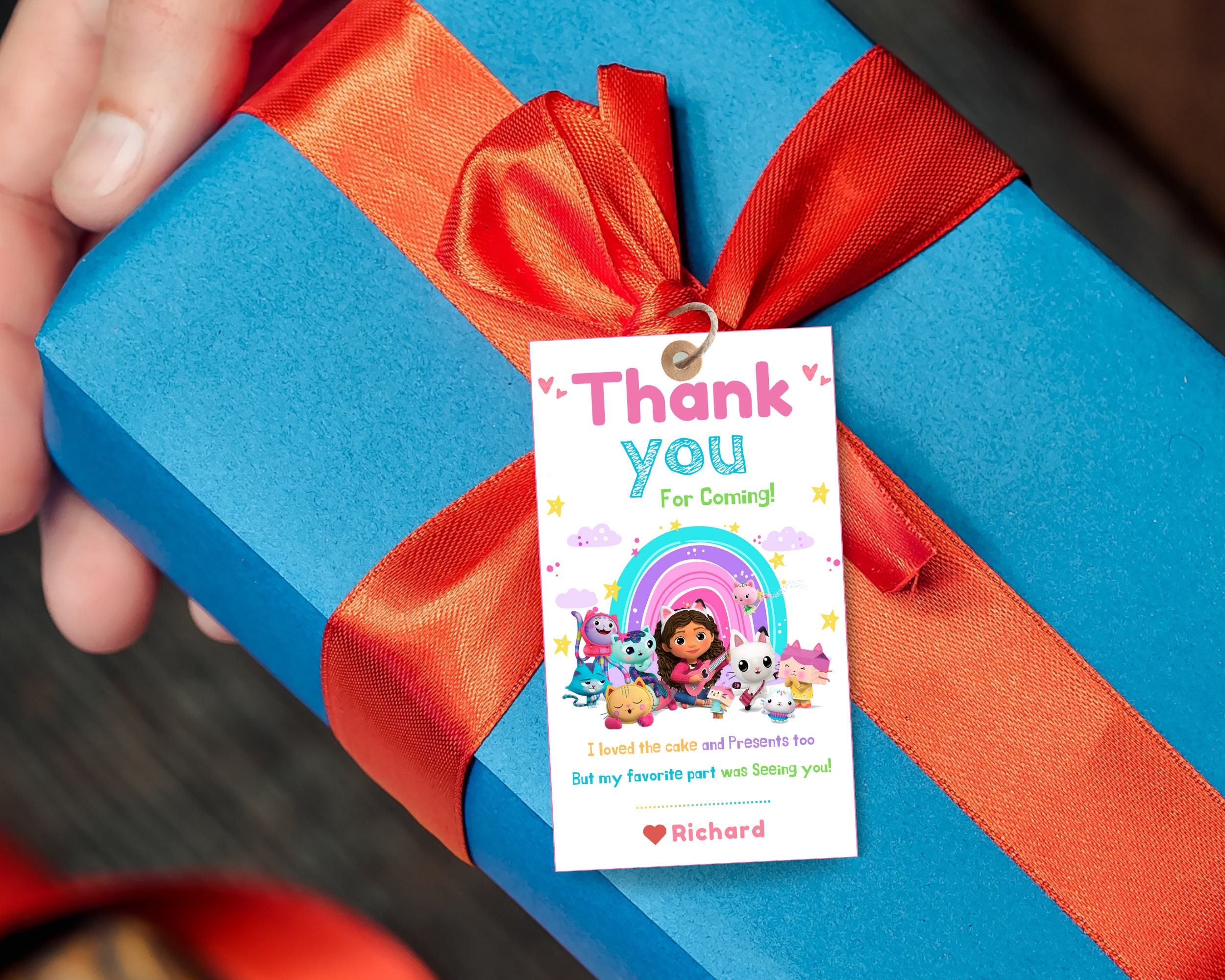 Gabbys Dollhouse Gift Tag Gabby's Party Favor Pandy Tag Doll Party Gift ...