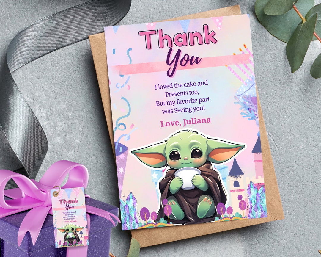 Grogu Thank You Cards Cute Mandalorian Inspired Notes for Gratitude ...