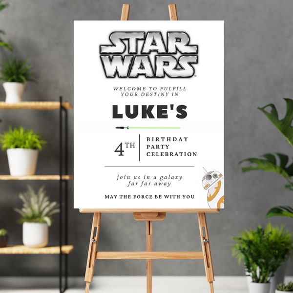 Starwars Birthday Card Canva - Etsy
