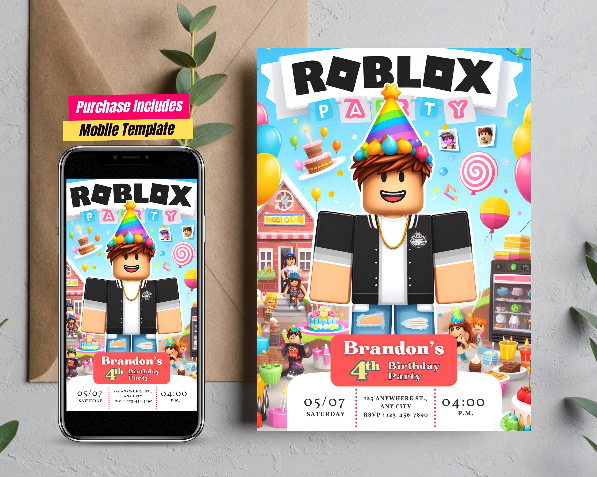 Roblox Birthday Tag Printable Roblox Thank You Tag Template Printed ...