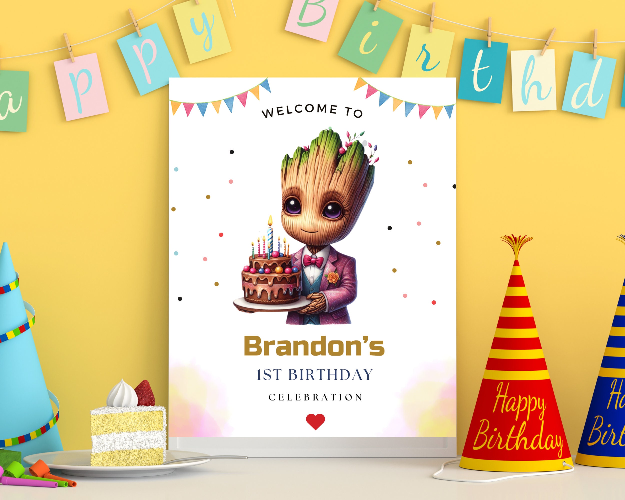 Groot Birthday Invitation Template, Printable Birthday Party Invitation ...