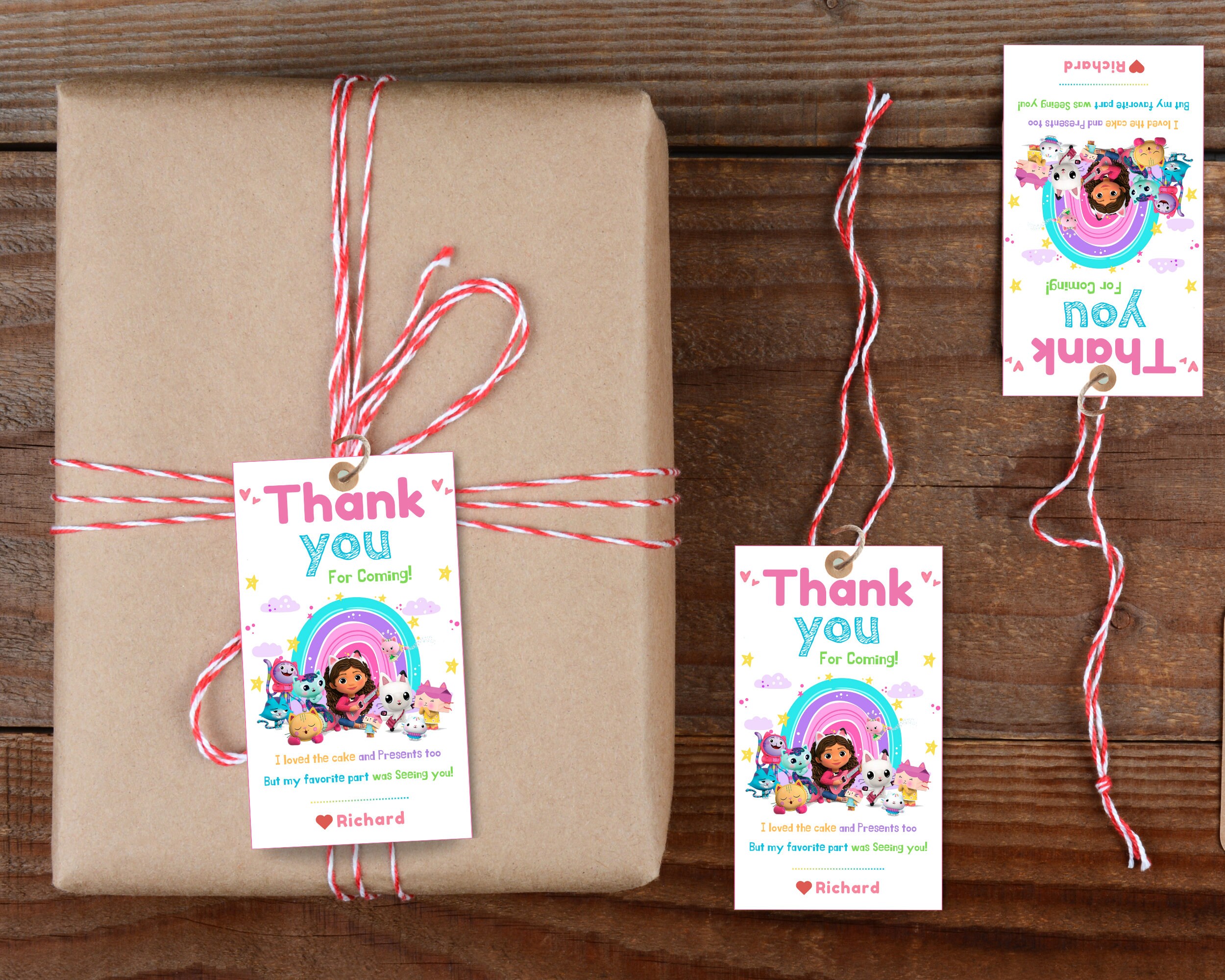 Gabbys Dollhouse Gift Tag Gabby's Party Favor Pandy Tag Doll Party Gift ...